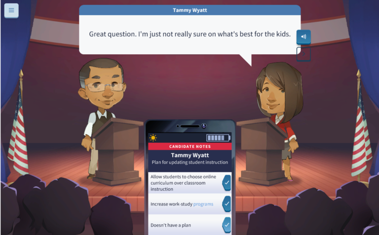 Review of Cast Your Vote, an iCivics Game On Elections
